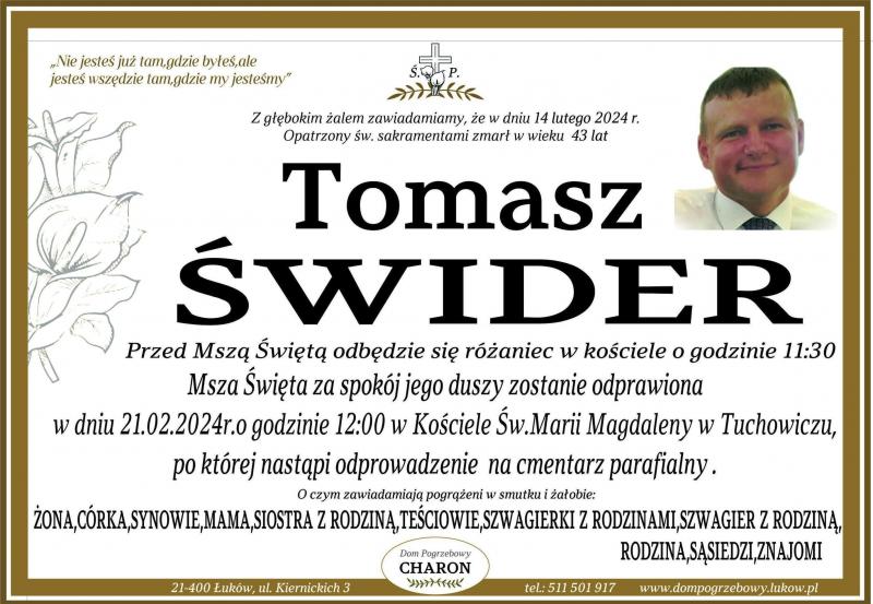 ŚP Tomasz Świder - nekrolog