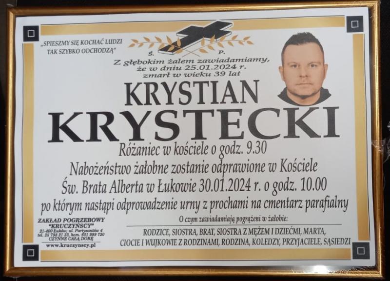 ŚP Krystian Krystecki - nekrolog