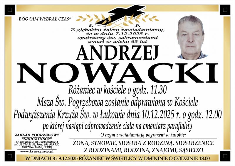 ŚP Andrzej Nowacki - nekrolog