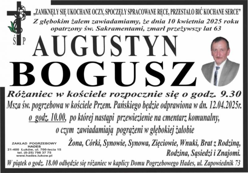 ŚP Augustyn Bogusz - nekrolog