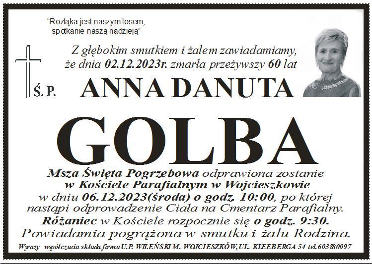 ŚP Anna Danuta Golba - nekrolog