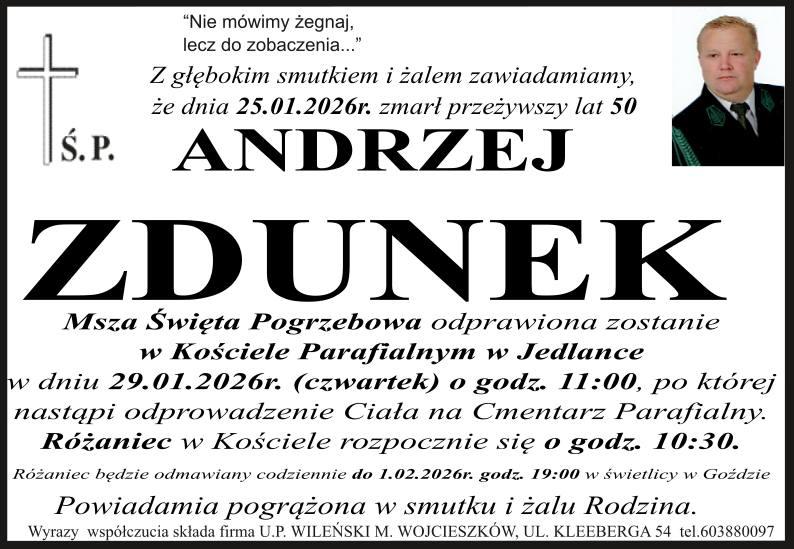 ŚP Andrzej Zdunek - nekrolog