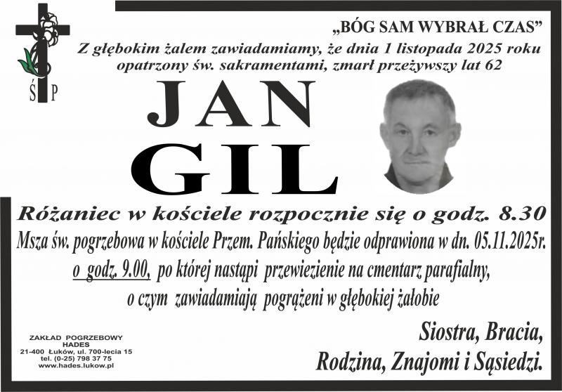 ŚP Jan Gil - nekrolog