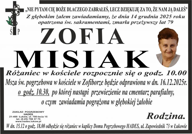 ŚP Zofia Misiak - nekrolog