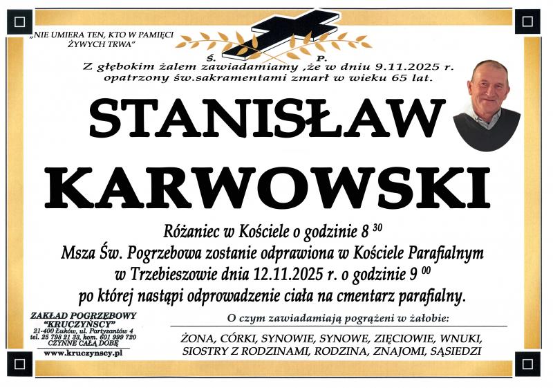 ŚP Stanisław Karwowski - nekrolog