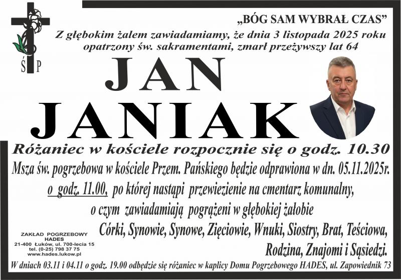 ŚP Jan Janiak - nekrolog