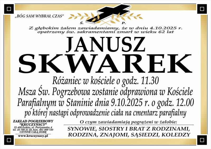 ŚP Janusz Skwarek - nekrolog