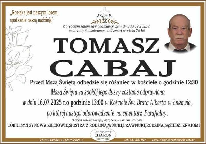 ŚP Tomasz Cabaj - nekrolog