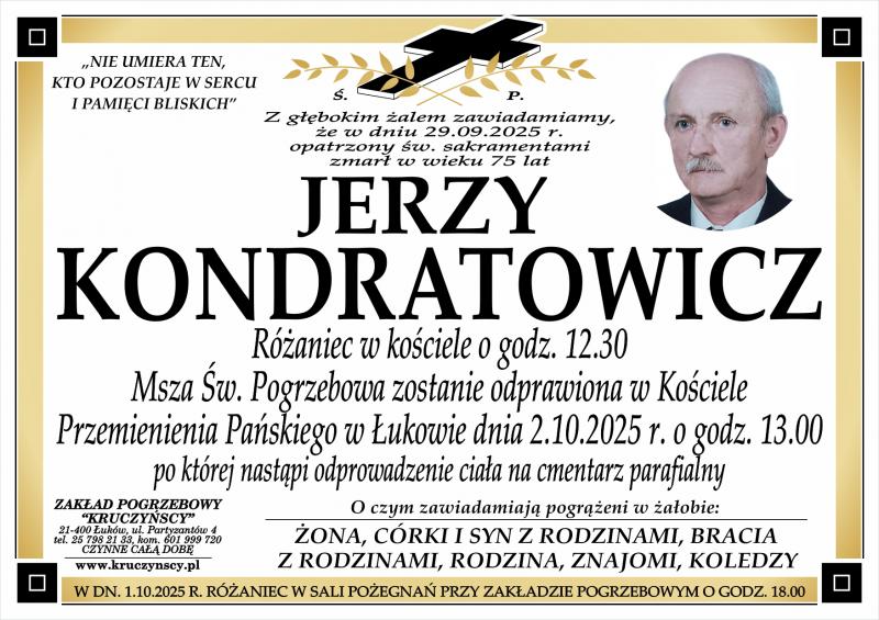 ŚP Jerzy Kondratowicz - nekrolog